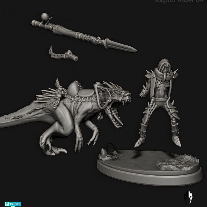 3D Printable Desert Elves - Raptor Riders + Feral Raptors by Edge ...