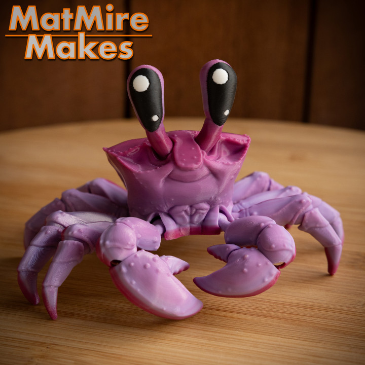 3D Printable Ghost Crab, articulated cute figure, print-in-place by ...