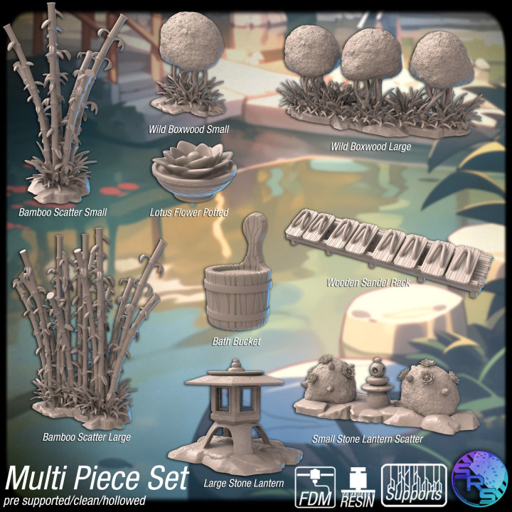 3D Printable Japanese Hot Springs Terrain Set by Sync Ratio Systems