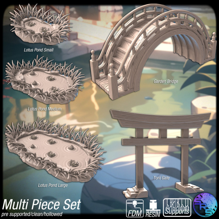 3D Printable Japanese Hot Springs Terrain Set by Sync Ratio Systems