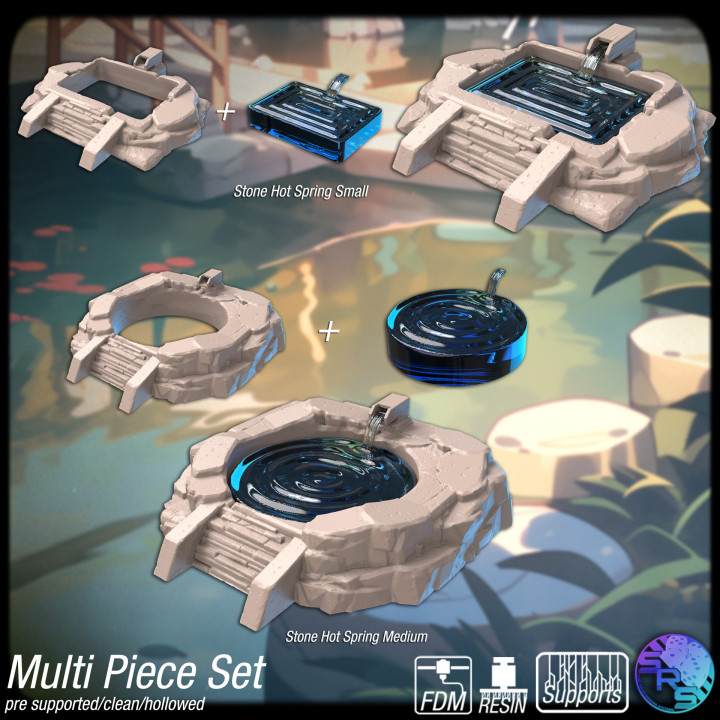 3D Printable Japanese Hot Springs Terrain Set by Sync Ratio Systems