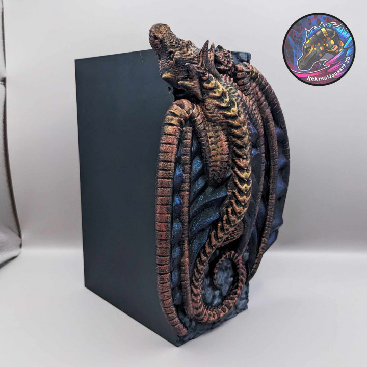 3D Printable Dragon Book Nook, Dragon Shelf Decor by Kirsten M