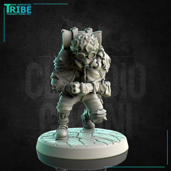 3D Printable (0179) Female post apocalyptic old woman hunter with ...