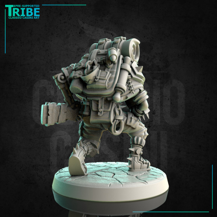 3D Printable (0179) Female post apocalyptic old woman hunter with ...