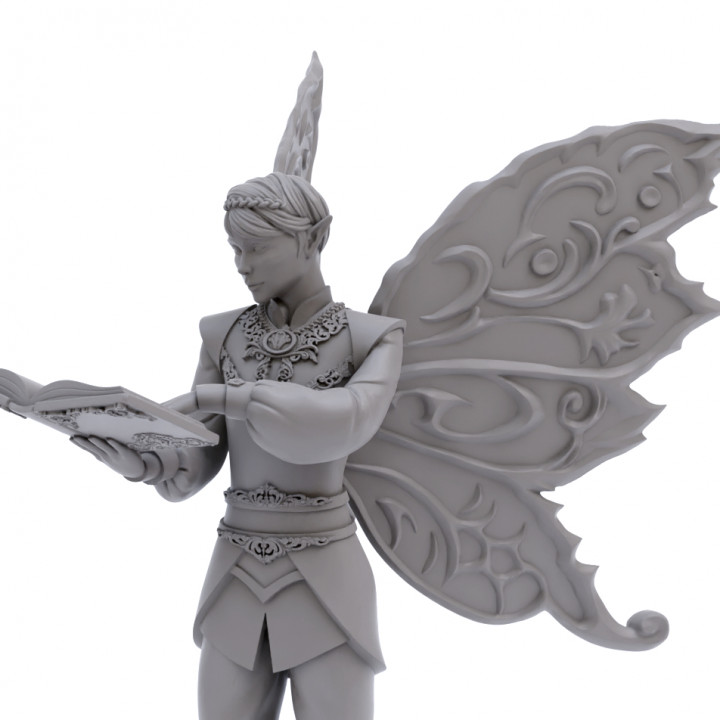 3D Printable Fairy Attendant Reading Book by The Forge of Many Things