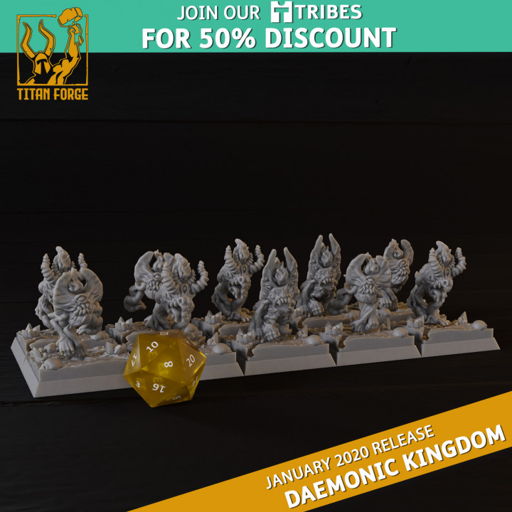 3D Printable Titan Forge Miniatures - 2020 - January - Daemonic Kingdom by Titan Forge Miniatures