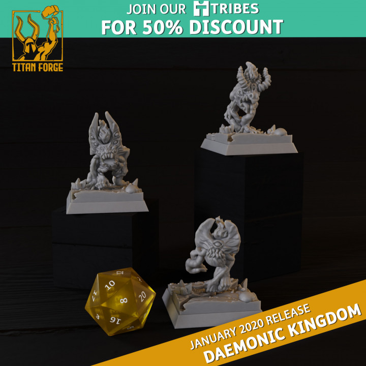 3D Printable Titan Forge Miniatures - 2020 - January - Daemonic Kingdom by Titan Forge Miniatures
