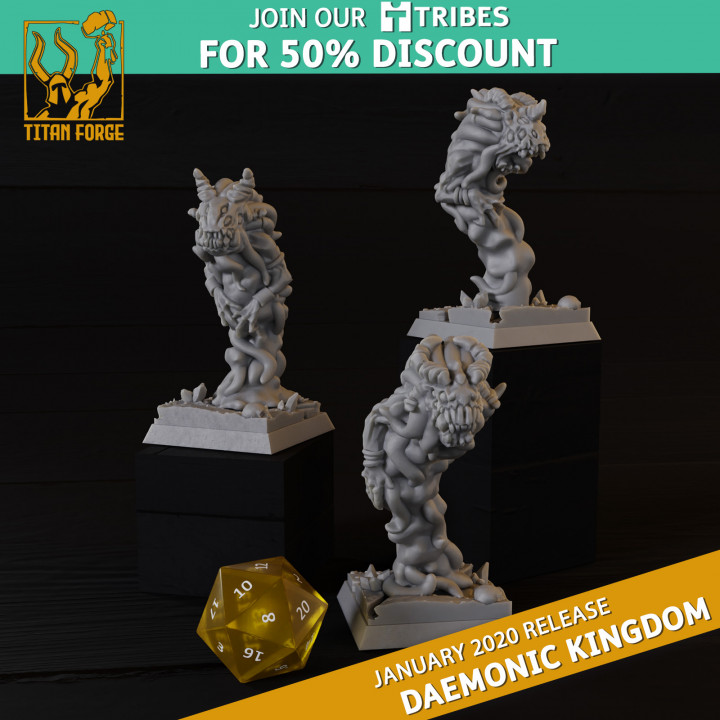 3D Printable Titan Forge Miniatures - 2020 - January - Daemonic Kingdom by Titan Forge Miniatures