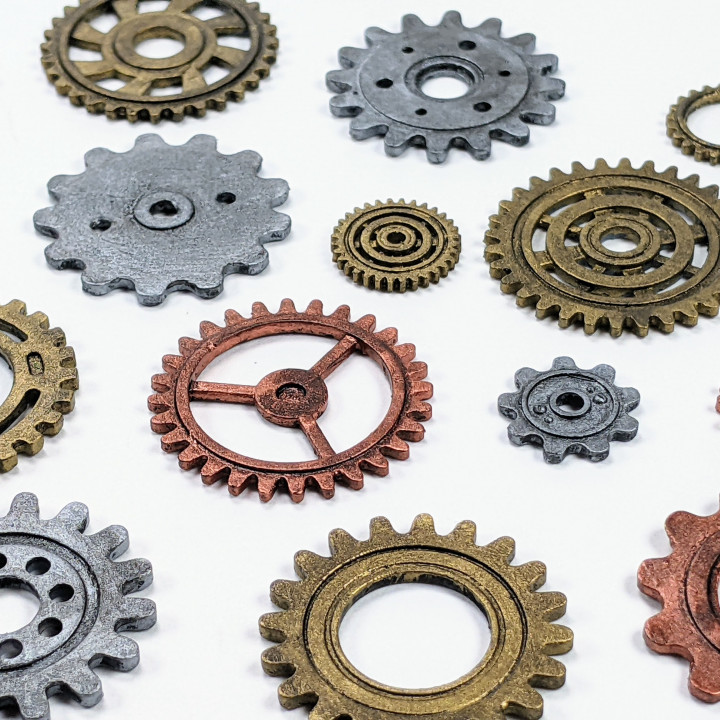 3D Printable Cogwheel Set by Custom Miniature Maker