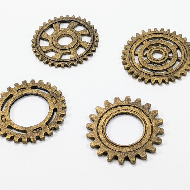 3D Printable Cogwheel Set by Custom Miniature Maker