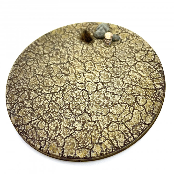 3D Printable 33 Piece Cracked Earth Base Set by Custom Miniature Maker