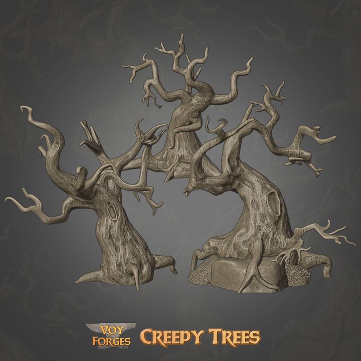3D Printable Creepy Trees for Terrain, Dioramas by Voy Forges