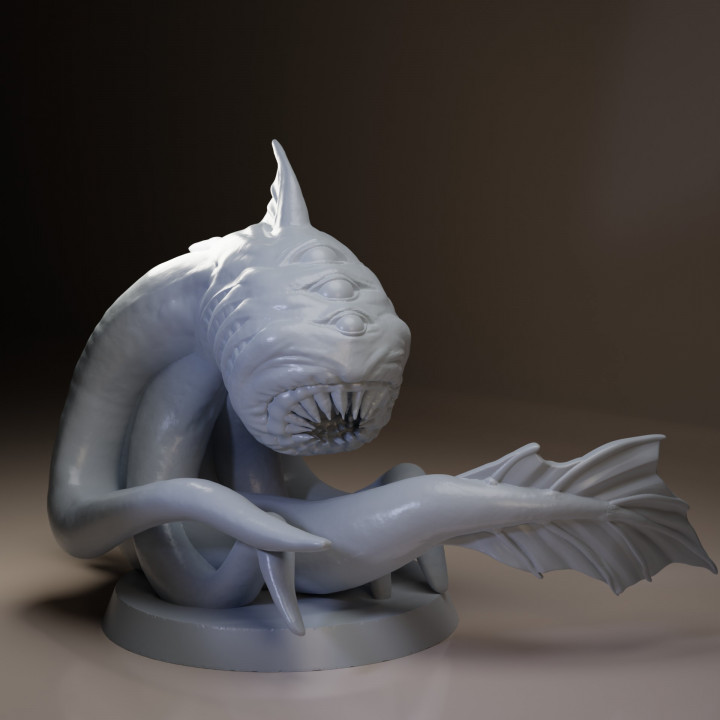 3D Printable Aboleth 75mm by Rogue Hero Minis