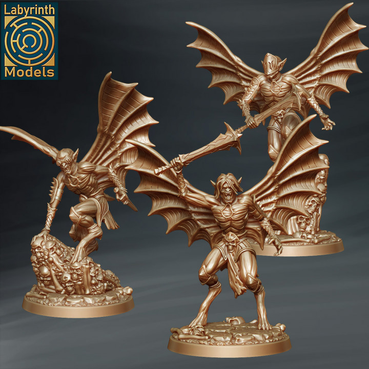3D Printable Winged Ghouls - 32mm scale by Labyrinth Models