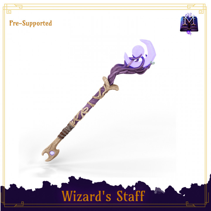 3D Printable Wizard Staff by Mystic Makers Miniatures