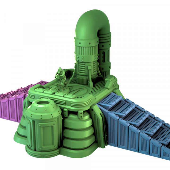 3D Printable Industrial Platform with Vantage Point by LOOTgames