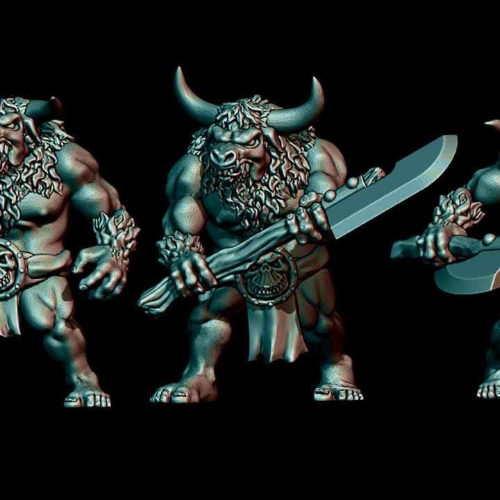 3D Printable Minotaurs by Red Nebular