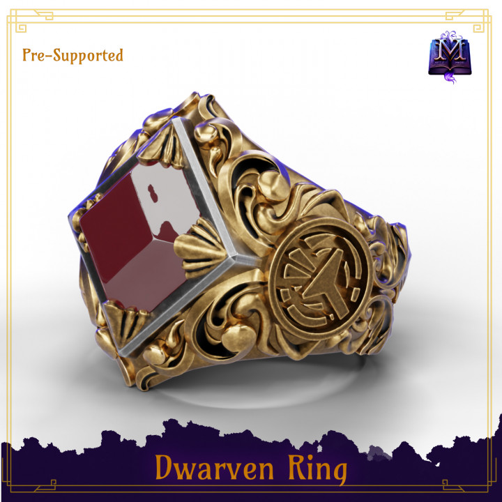 3D Printable Dwarven Ring by Mystic Makers Miniatures