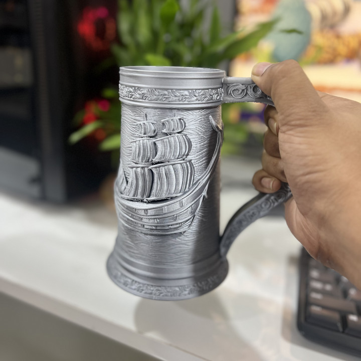 3D Printable Longship Tankard by Mystic Makers Miniatures