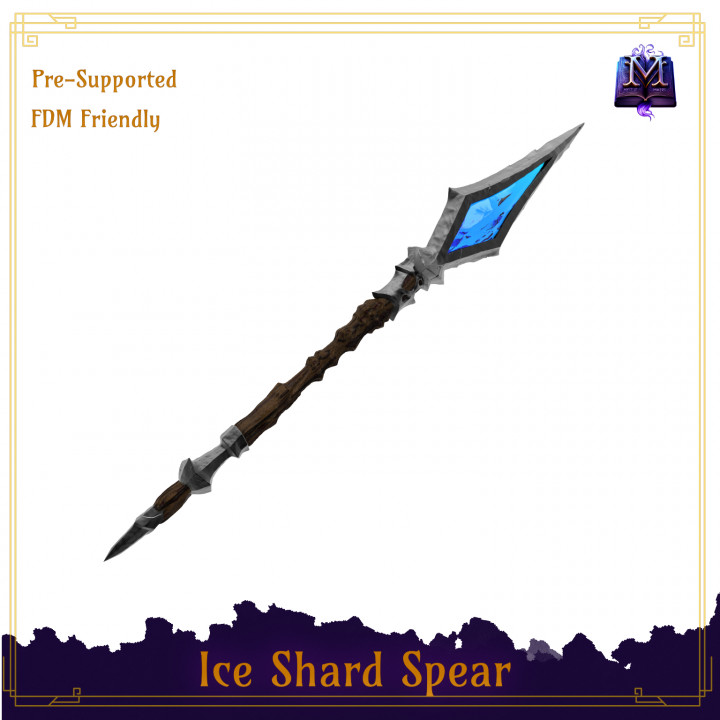 3D Printable Ice Shard Spear by Mystic Makers Miniatures