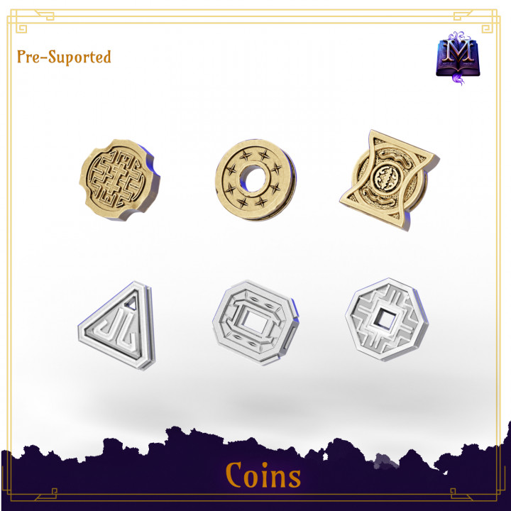 3D Printable Magic Coins by Mystic Makers Miniatures