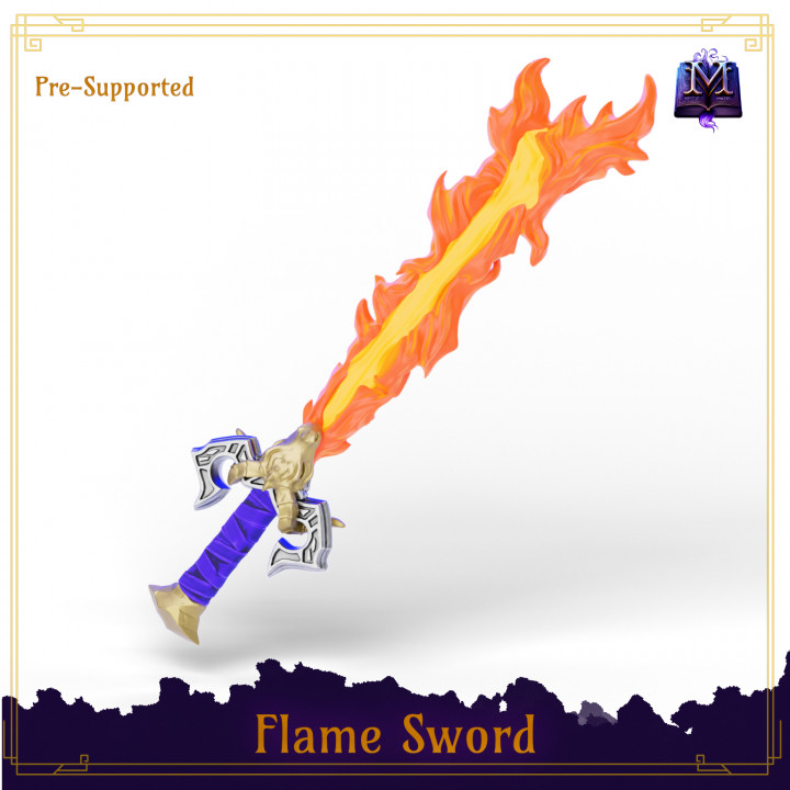 3D Printable Flame Sword by Mystic Makers Miniatures