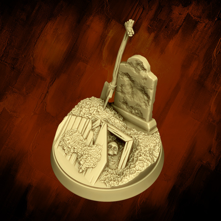 3D Printable Graveyard - BASES PACK by Minis From the Den