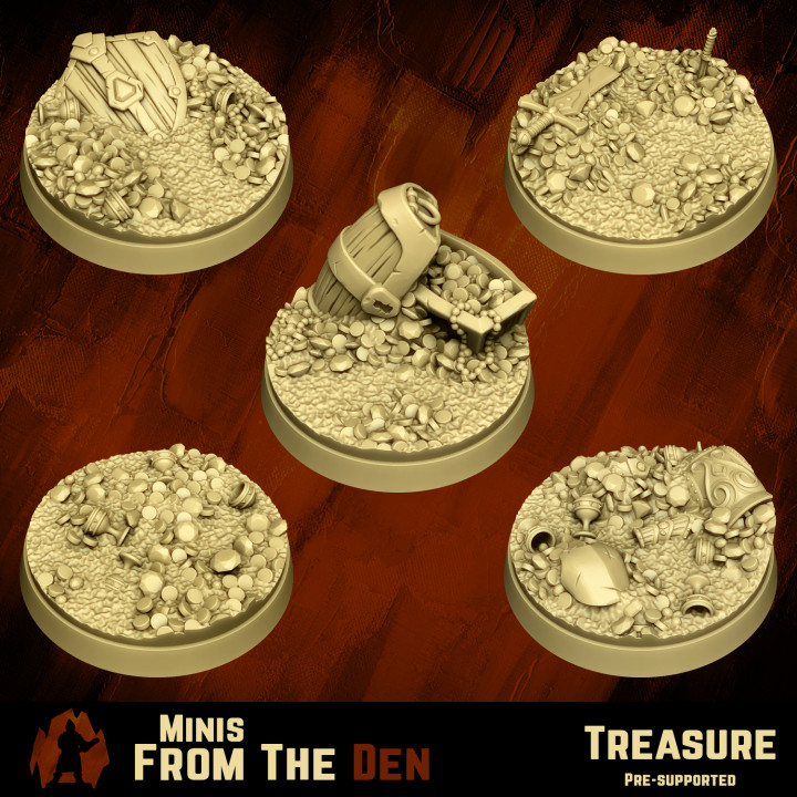 3D Printable Treasure - BASES PACK by Minis From the Den