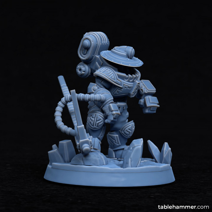 3D Printable Minig crew (Space dwarf miners with pickaxes) by Tablehammer