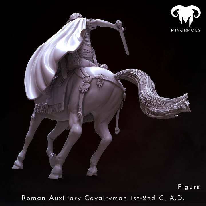 3D Printable Figure & Horse - Roman Auxiliary Cavalryman 1st-2nd C. A.D ...