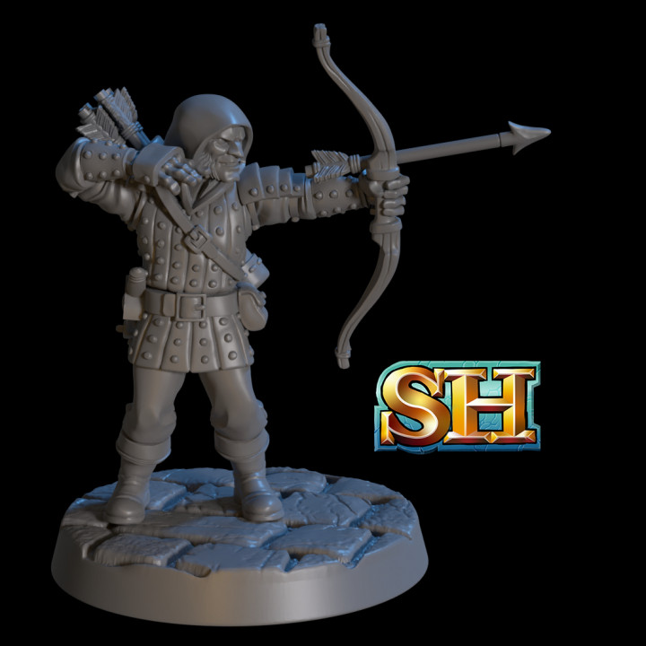 3D Printable Squad of 5 Mercenary Bowmen Miniatures by Stonehaven ...