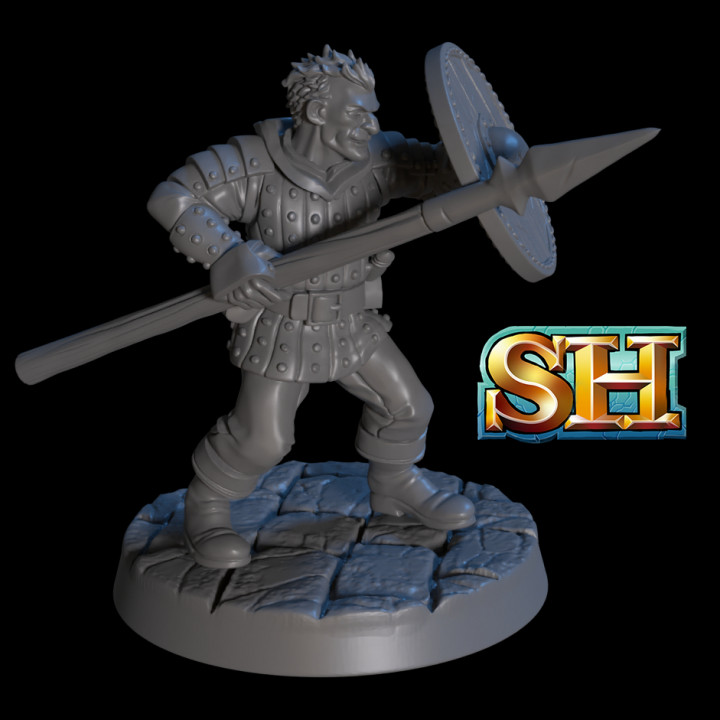 3D Printable Squad of 5 Mercenary Spearmen Miniatures by Stonehaven ...