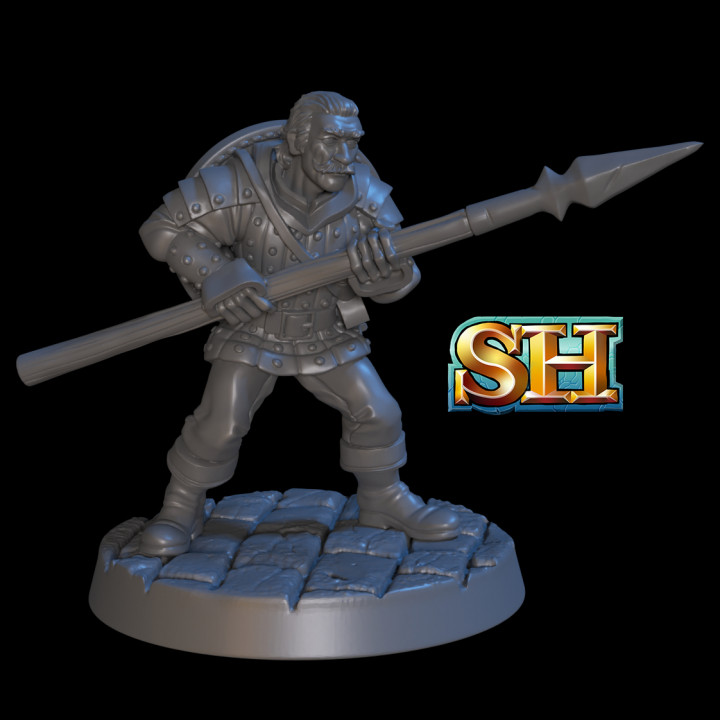 3D Printable Squad of 5 Mercenary Spearmen Miniatures by Stonehaven ...