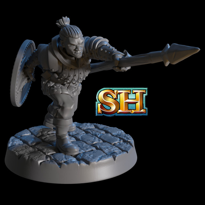 3D Printable Squad of 5 Mercenary Spearmen Miniatures by Stonehaven ...