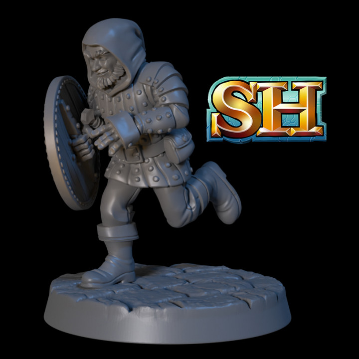 3D Printable Squad of 5 Mercenary Swordsmen Miniatures by Stonehaven ...