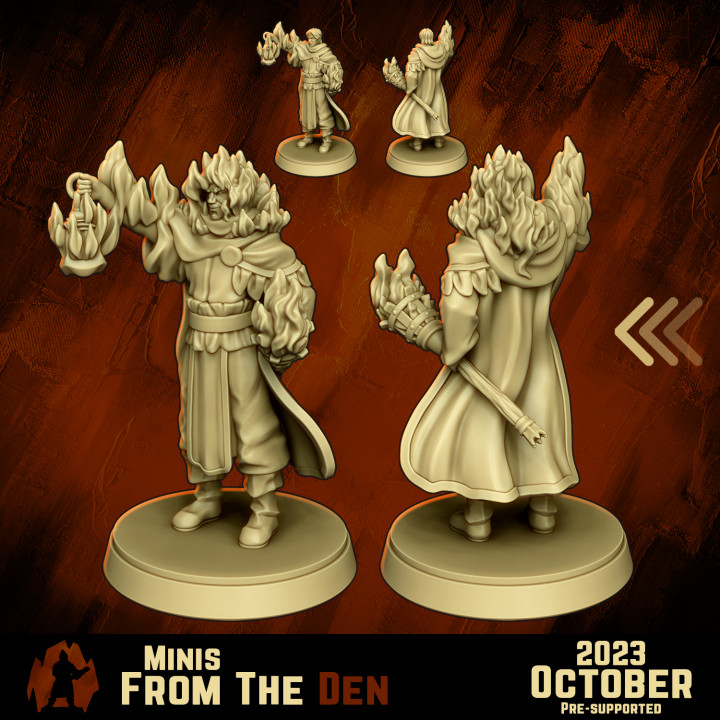 3D Printable Two-Faced Mages - MINIS PACK by Minis From the Den