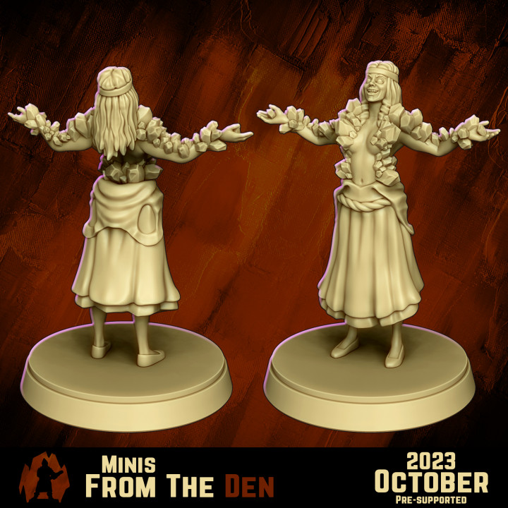 3D Printable Two-Faced Mages - MINIS PACK by Minis From the Den