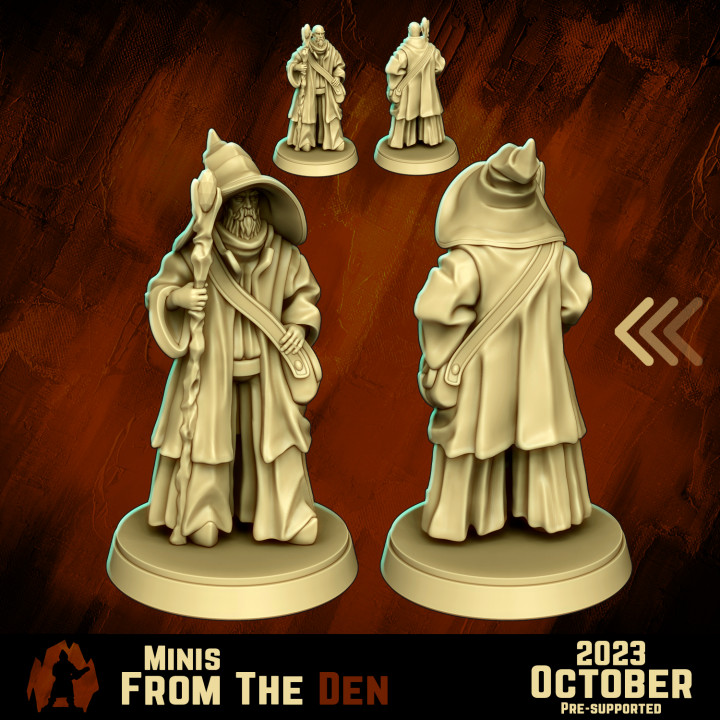 3D Printable Two-Faced Mages - MINIS PACK by Minis From the Den