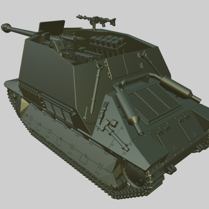 3D Printable Pak 40 auf Panzerkampfwagen 737 FCM (f) (Germany, WW2) by ...