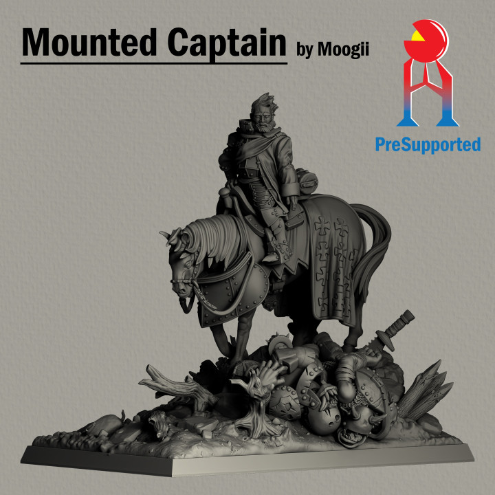 3D Printable Mounted Captain by MGMoogii