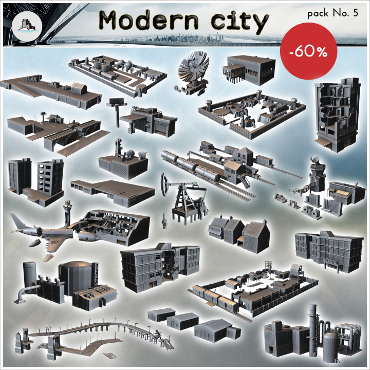 3D Printable Modern city pack No. 5 - Cold Era Modern Warfare Conflict ...