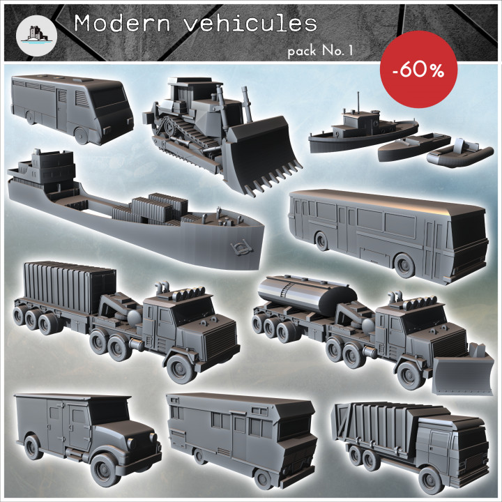 3D Printable Modern vehicles pack No. 1 - Cold Era Modern Warfare ...