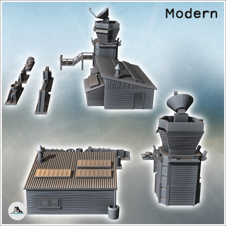 Download Modern Building & Accessory Set with Control Tower & Dish (21 ...