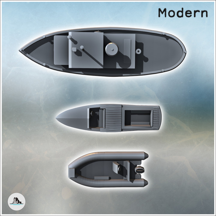 3D Printable Set of three boats with canoe and ship (1) - Cold Era ...