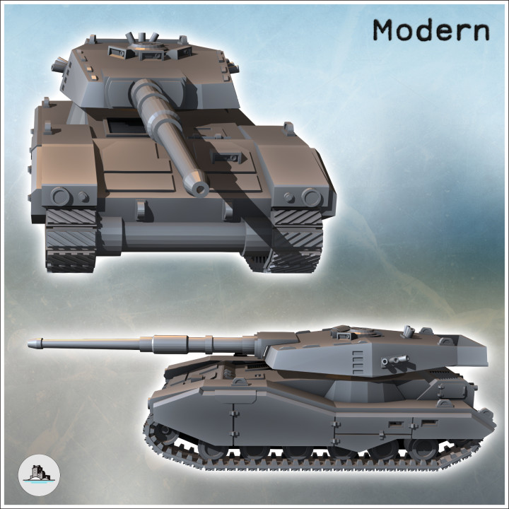 3D Printable Futuristic Rear Center Turret Tank (4) - Future Sci-Fi SF ...