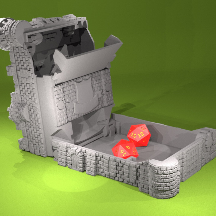3D Printable Folding Dice Tower and Travel Case by Andy at MeepleForge