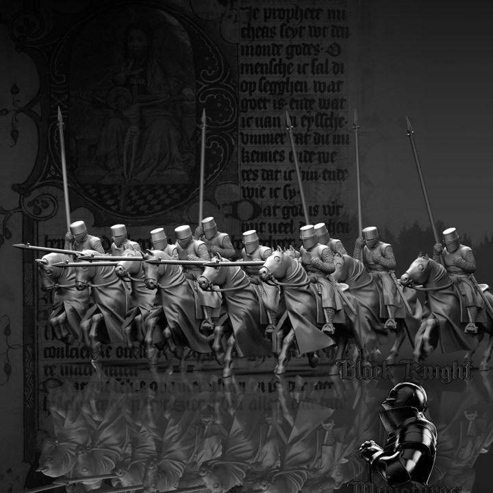 3D Printable 13th century - Mounted Polish Knights x 10 by Black Knight ...
