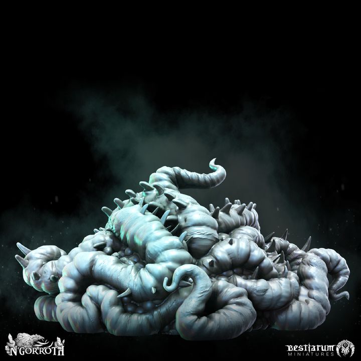 3D Printable Leechworm Swarm by Bestiarum Miniatures