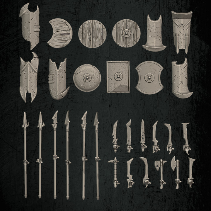 3D Printable Orc Warrior Modular Kit by Quartermaster3D