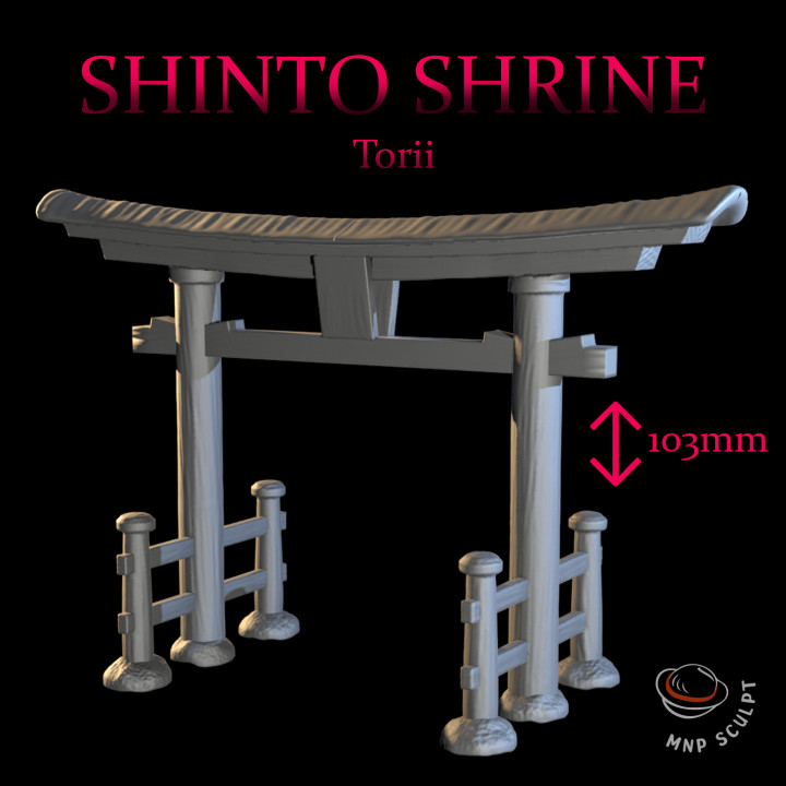 3D Printable Torii 2.0 x3 Japanese Shrine by MNP Sculpt